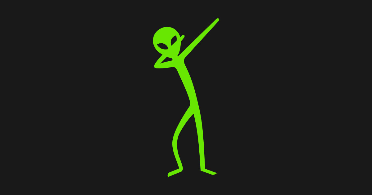 Dabbing Stick Figure - Green ALIEN - Dabbin - Sticker | TeePublic