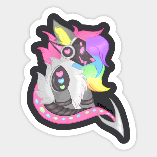 Rainbow protogen - Furry - Sticker | TeePublic