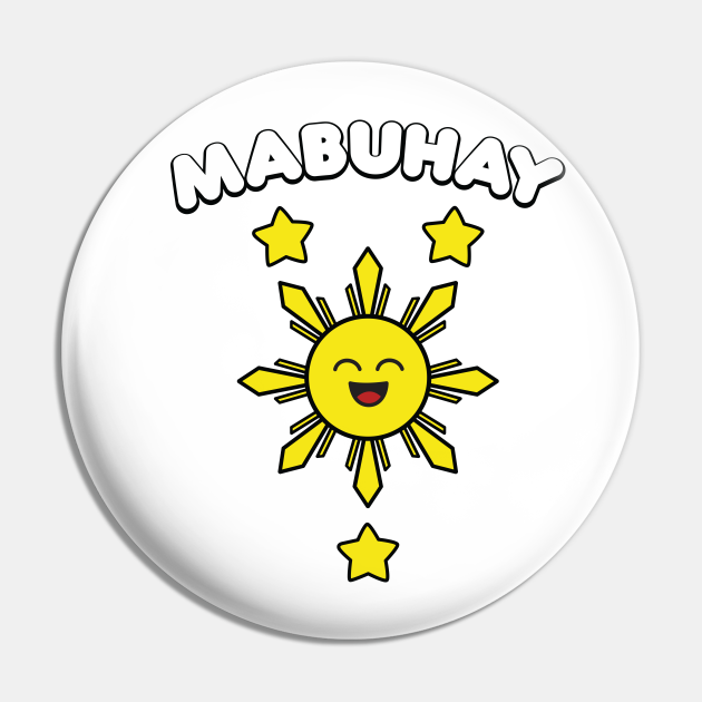 Mabuhay Filipino Flag Sun and Stars - Filipino Gift - Pin | TeePublic