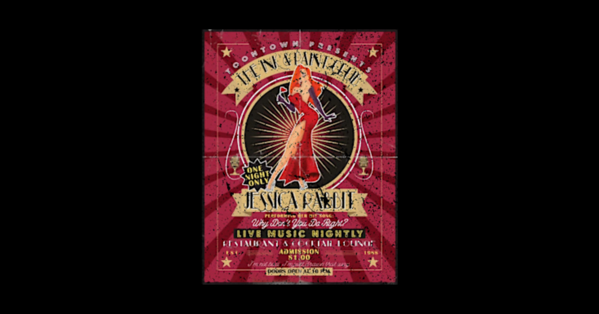 Jessica Rabbit — Nightclub Poster Classic - Roger Rabbit - Sticker ...