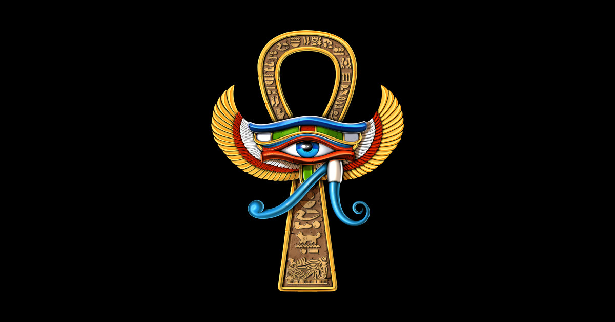 Egyptian Eye Of Horus Ankh - Eye Of Horus Ankh - Sticker | TeePublic