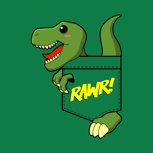 Pocket Dinosaur - Pocket Dinosaur - Kids T-Shirt | TeePublic