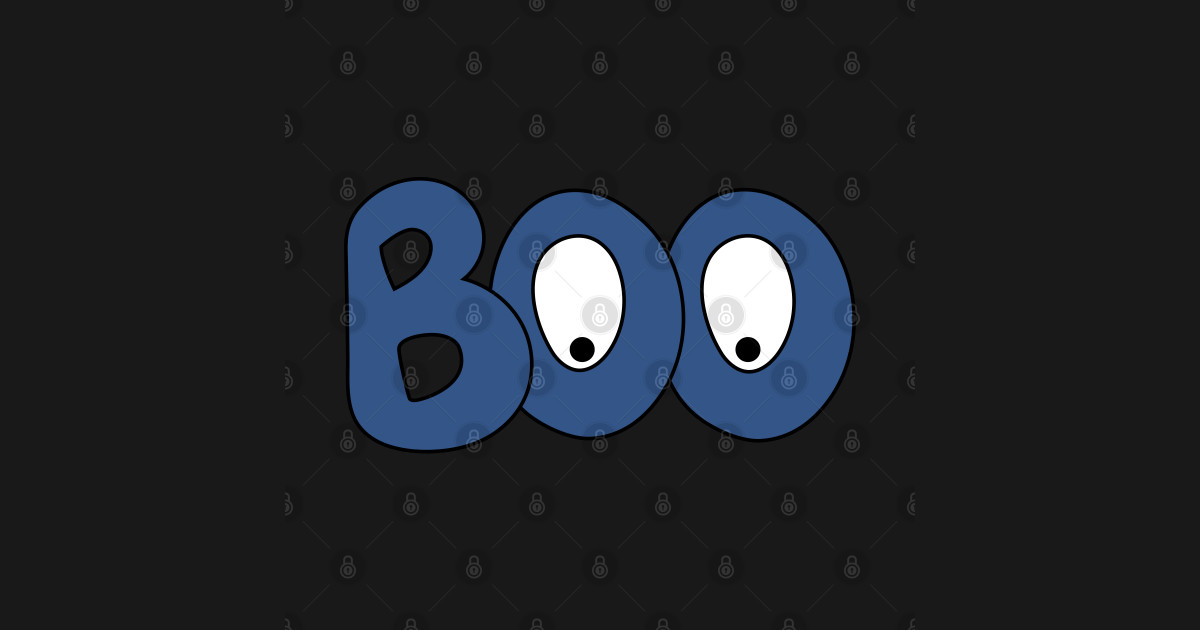 BOO text art blue bubble letters with cartoon eyes - Boo Halloween ...