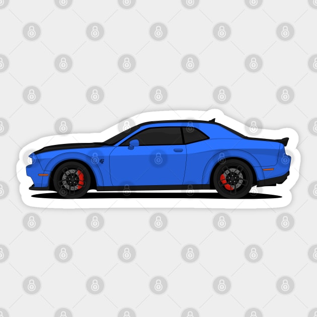 HELLCAT SIDE BLUE - Dodge Hellcat Challenger - Sticker | TeePublic