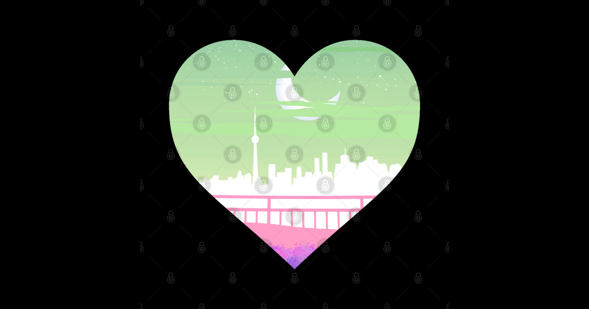Genderfae night cityscape subtle heart - Lgbt - Sticker | TeePublic