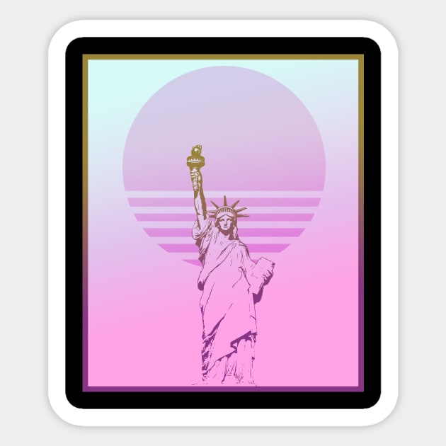 Vaporwave Statue of Liberty [Aesthetic] - Vaporwave - Sticker | TeePublic