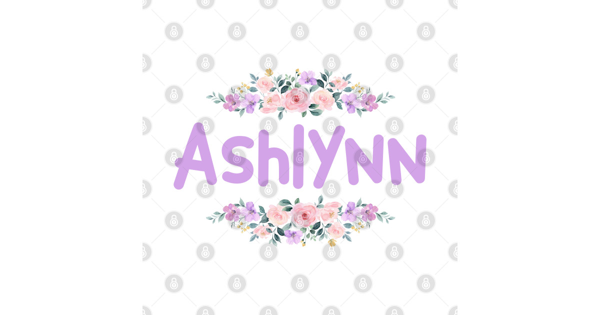 Purple Flower Ashlynn Name Label - Purple Flower Ashlynn Name Label - T ...