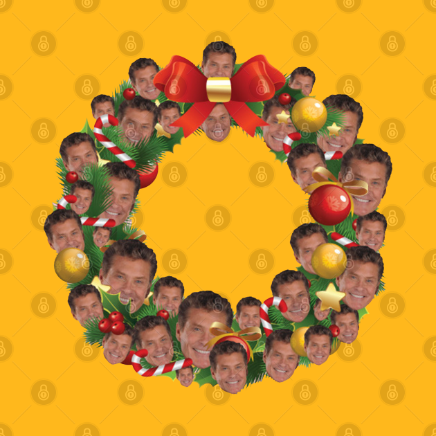 David Hasselhoff Multiface Christmas Wreath - David Hasselhoff - T ...