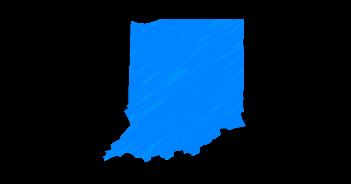 Bright Blue Indiana Outline - Bright Blue Indiana Outline - Sticker ...
