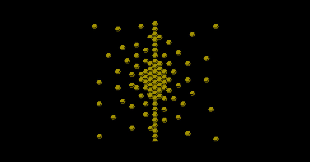 Unruly 3D Hexagons Pattern in Yellow - Hexagons - Sticker | TeePublic