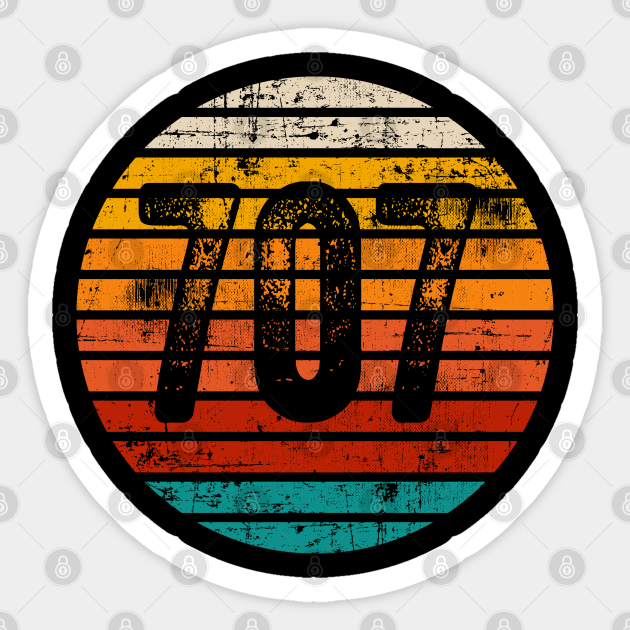 Distressed Vintage Sunset 707 Area Code - 707 Area Code - Sticker ...