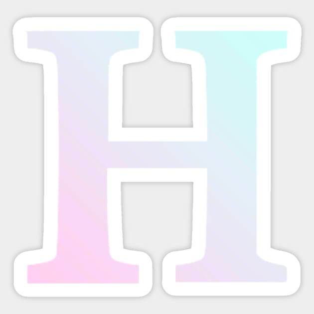 The Letter H Cool Colors Design - Sticker - Sticker | TeePublic