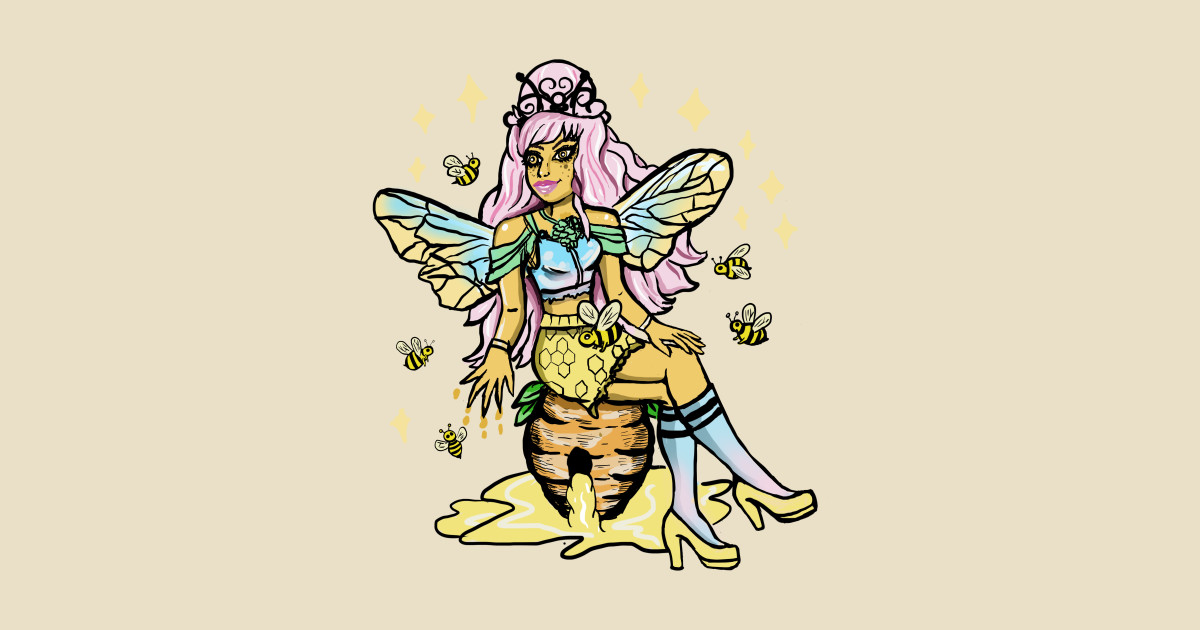 Queen Bee Honey Comb Kawaii Pastel Goth - Bee - T-Shirt | TeePublic