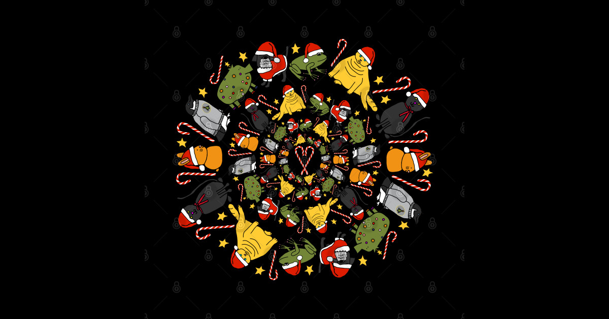 Ever Decreasing Circles Cute Christmas Animals Stars Candy Canes ...