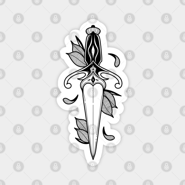 simple dagger tattoo flash