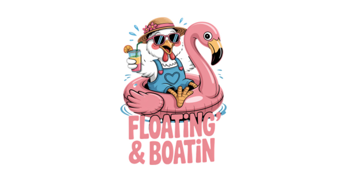 Summer Vacation Chicken Floating Boating Summer Vibe Lovers - Summer ...