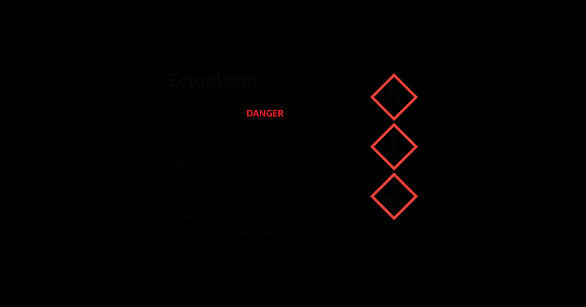 Ectoplasm Safety Label - Ghostbusters - Sticker | TeePublic