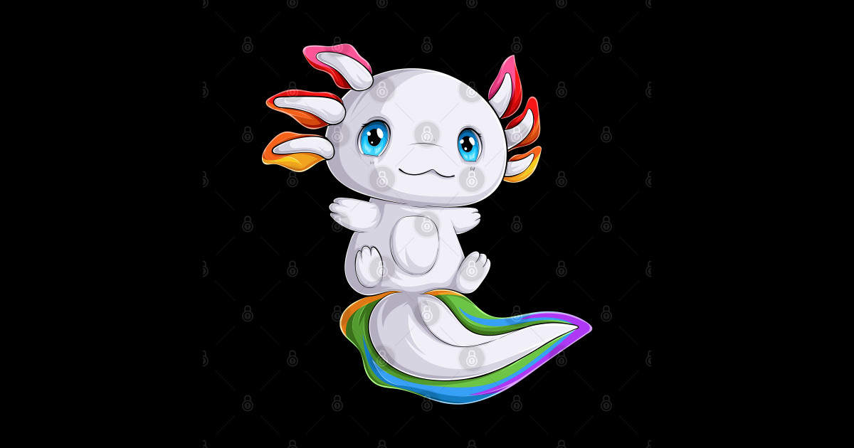 Rainbow Axolotl: Amphibious Ally - Axolotl - Sticker | TeePublic