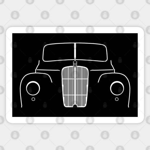 Morris Six MS 1940s-1950s British classic car outline white - Morris ...