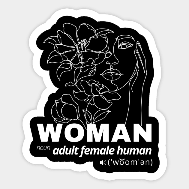 Woman Noun Adult Female Human - Noun - Sticker | TeePublic