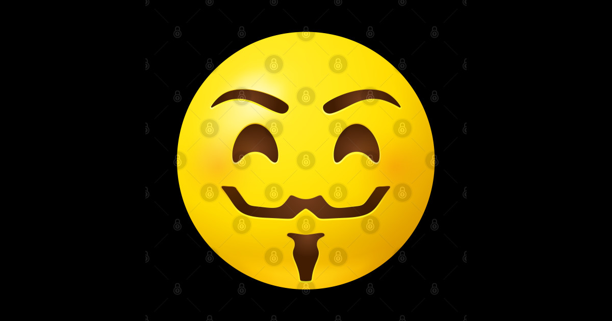 Anonymous Hacker Mask Emoji - Hacker Emoji - Sticker | TeePublic