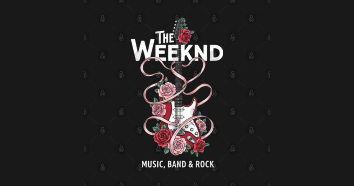 The Weeknd Guitar Floral - The Weeknd Guitar Floral - T-Shirt | TeePublic
