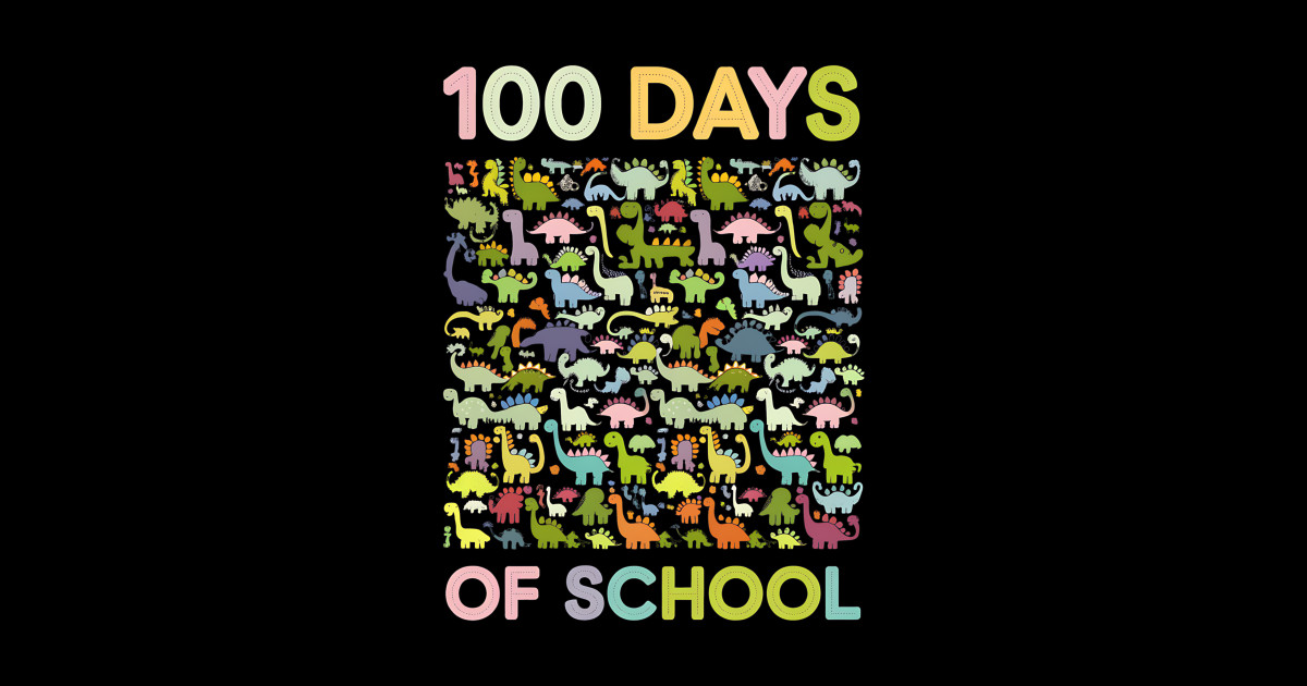 100 Days Of School Dinosaur - 100 Days Of School Dinosaur - Sticker ...