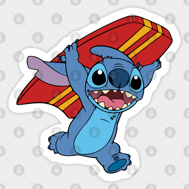 Surfer Stitch - Lilo And Stitch - Sticker | TeePublic