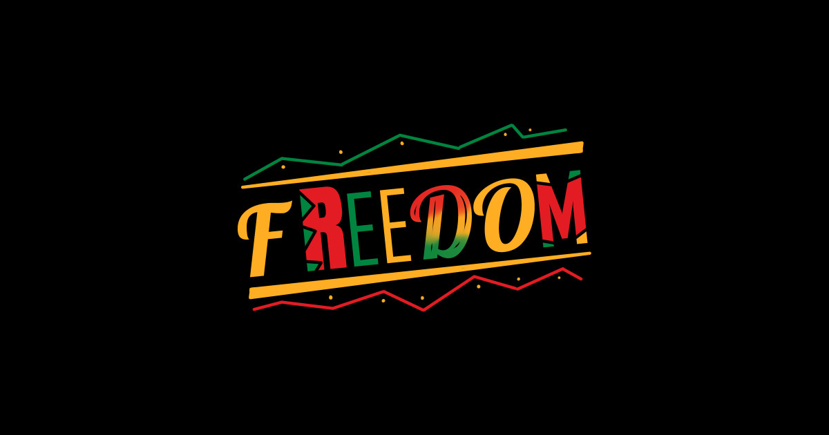 African Colors Freedom Logo For Freedom Day Juneteenth - Black ...