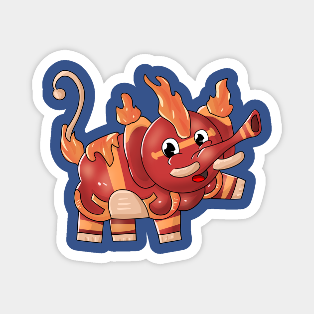 Fakemon Elephant FIRJAH - Monster Fire - Magnet | TeePublic