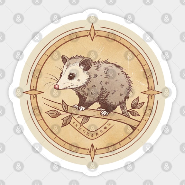 Rustic Possum Emblem - Possum - Sticker | TeePublic