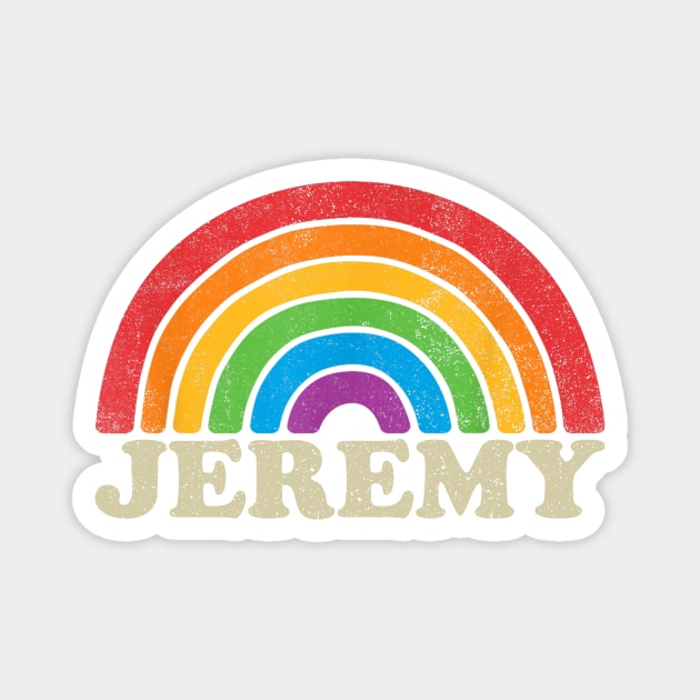 Jeremy - Retro Rainbow Flag Vintage-Style - Jeremy - Magnet | TeePublic