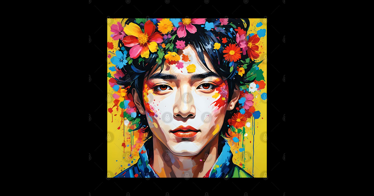 Flower Face - Floral Design - Sticker | TeePublic