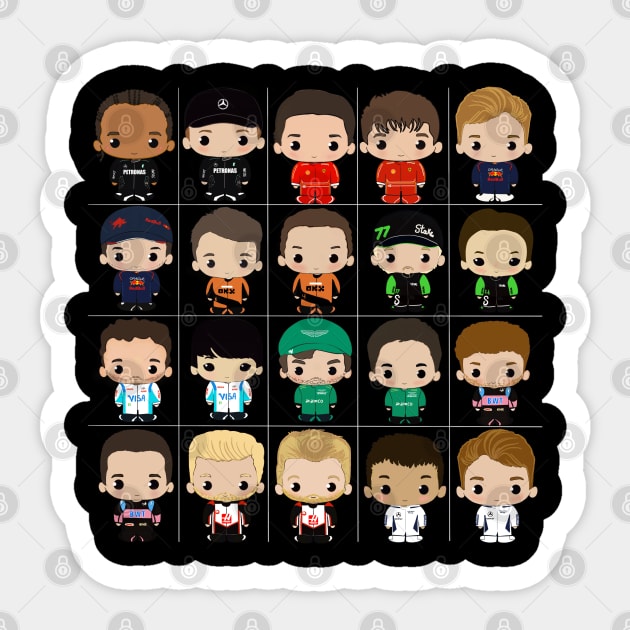 F1 chibi class 2024 - F1 - Sticker | TeePublic