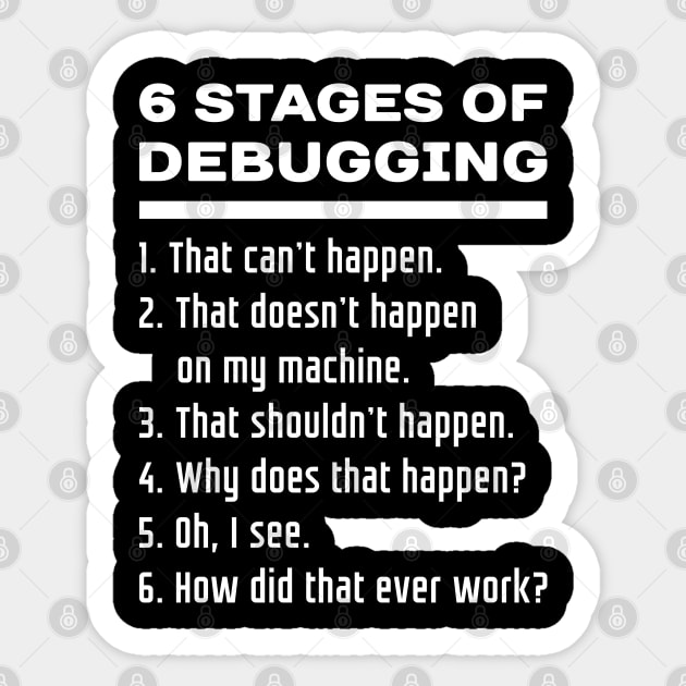6 Stages of Debugging: White Text Design for Software Developers ...