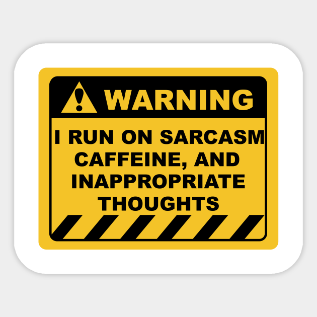 Funny Human Warning Labels Sarcasm Caffeine - Sarcasm - Sticker | TeePublic