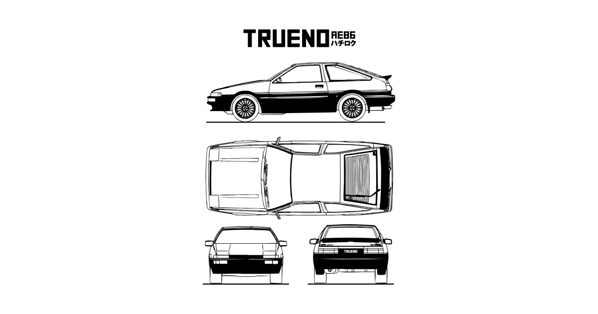 AE86 Toyota Trueno Blueprint - Toyota Ae86 - T-Shirt | TeePublic