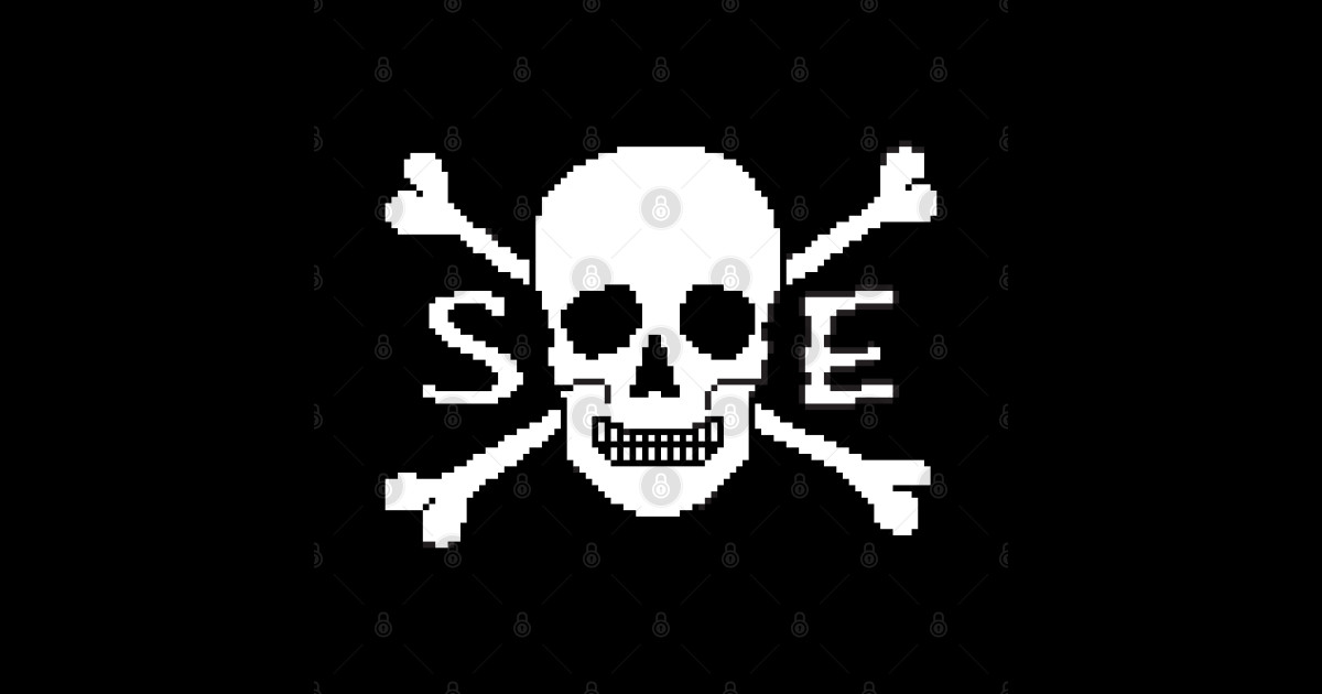 Pixelated Straight Edge Skull and Crossbones - Straight Edge - Sticker ...