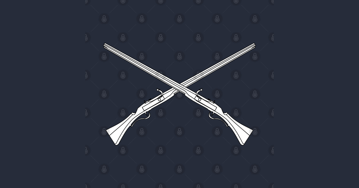 Crossed Muskets (white) - Musket - T-Shirt | TeePublic