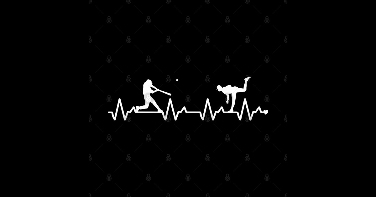 Heartbeat EKG Heat Rhythm Heart Love Baseball Right Handed Hitter ...