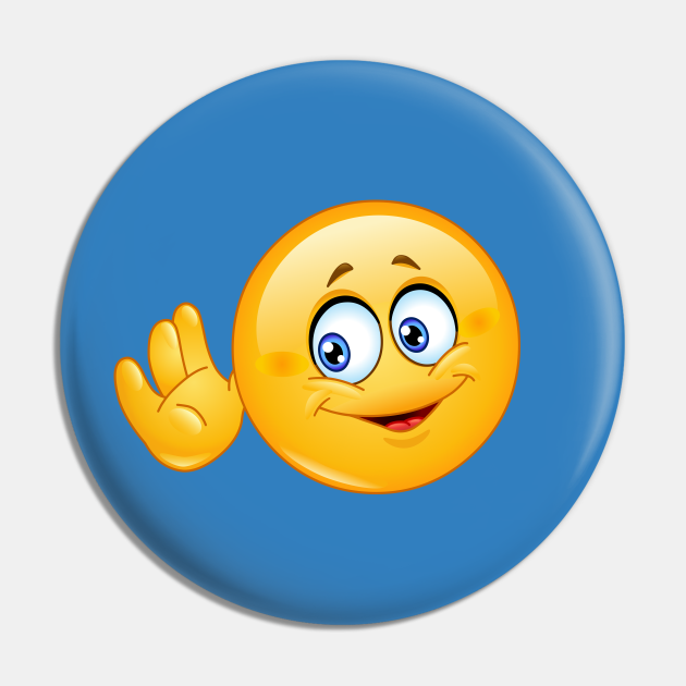 Listening Emoji - Emoji - Pin | TeePublic