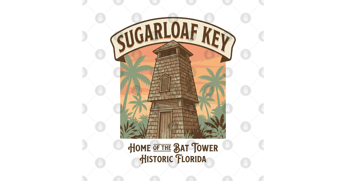 Sugarloaf Key Florida Historic Perky Bat Tower Retro Souvenir ...