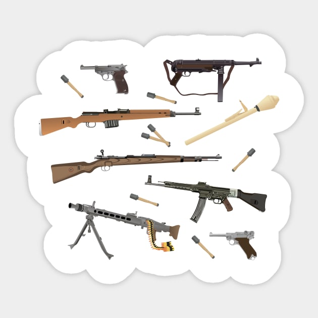 German WW2 Weapons - Ww2 German - Sticker | TeePublic