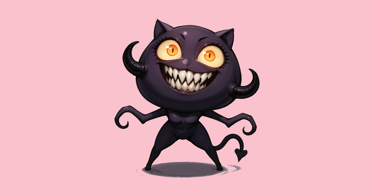 Creepy Cute Eldritch Cat Mom Art - Creepy Cute Cat Eldritch Horror Cat ...
