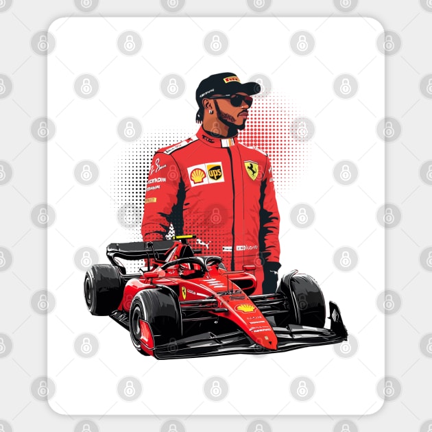 Lewis Hamilton Ferrari - Lewis Hamilton - Sticker | TeePublic