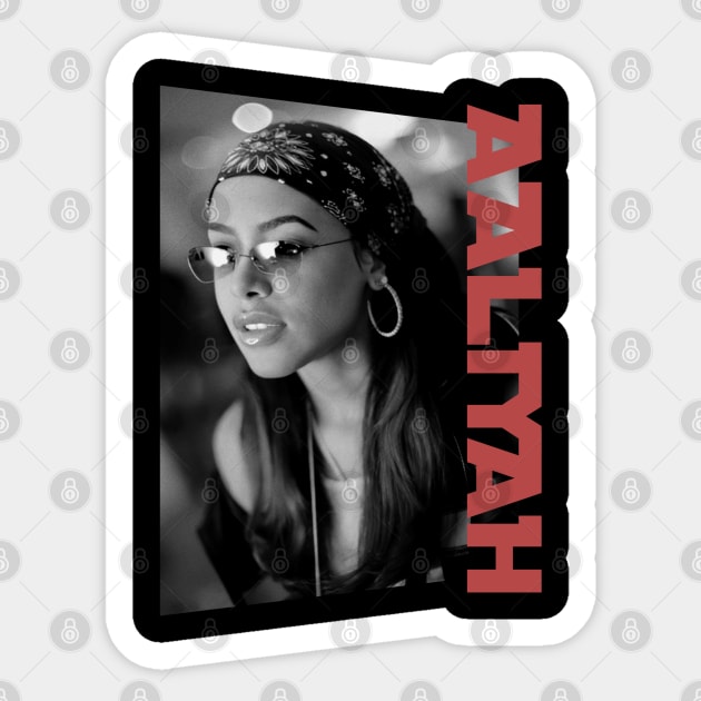 aaliyah monochrome style - Aaliyah - Sticker | TeePublic