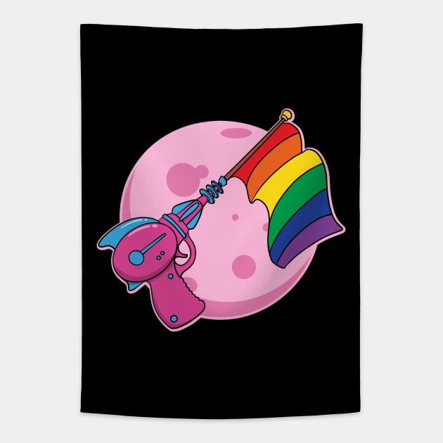 Retro Ray Gun LGBTQ Gay Pride Flag - Ray Gun - Tapestry | TeePublic