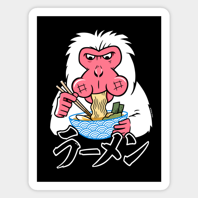 Snow Monkey Ramen - Ramen - Sticker | TeePublic
