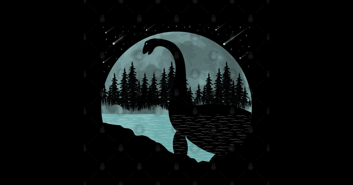 Nessie With Full Moon Nessie Sticker Teepublic