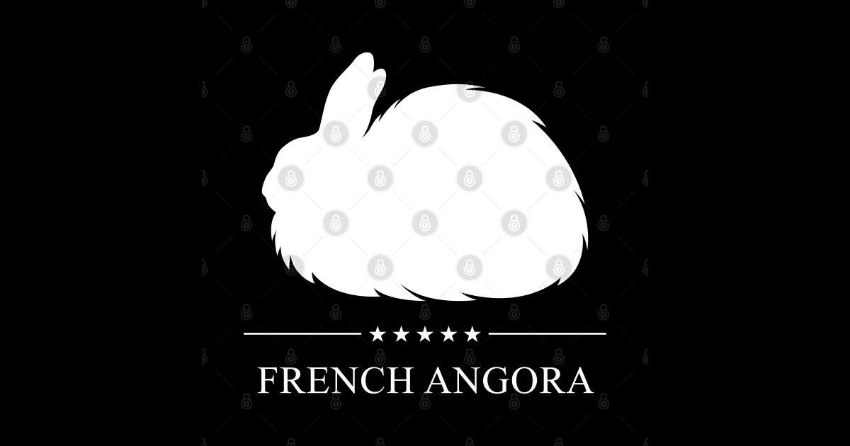 French Angora Rabbit White Silhouette - French Angora Rabbit - Sticker ...